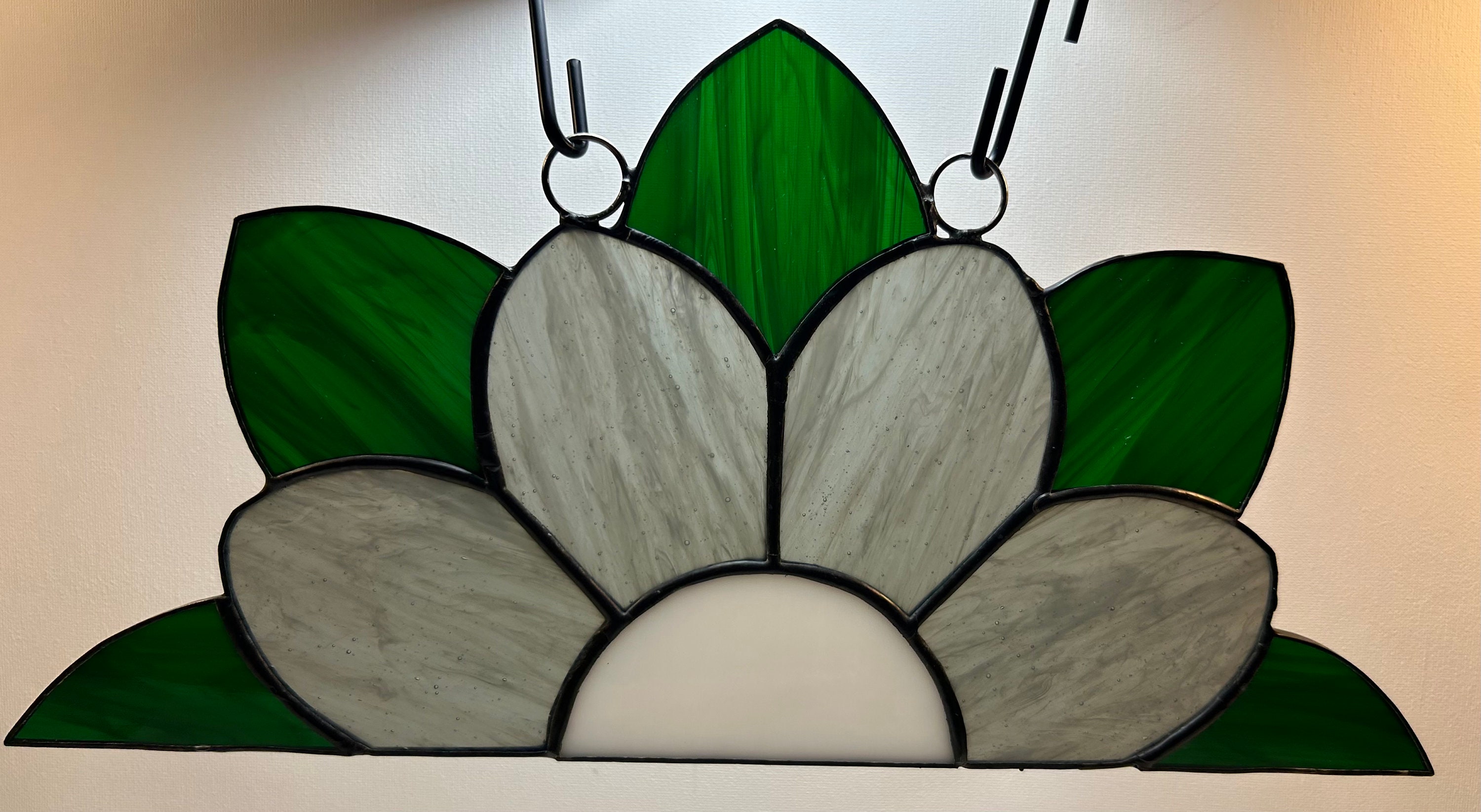 Stained Glass Half Round Flower - Etsy