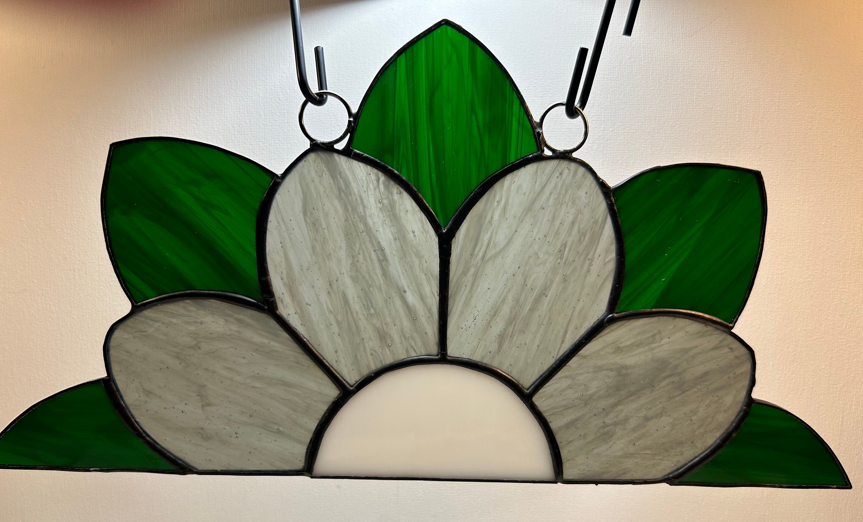 Stained Glass Half Round Flower - Etsy