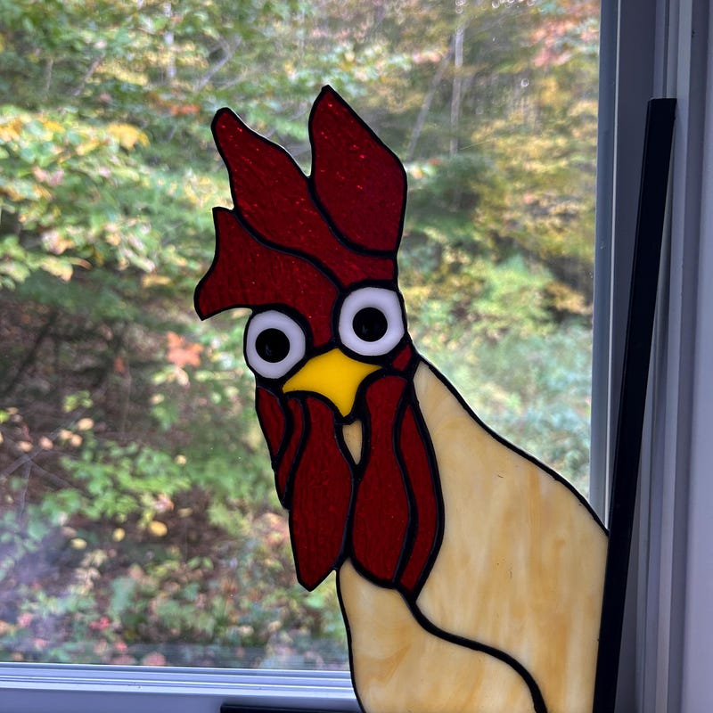 Stained Glass Chickens Etsy