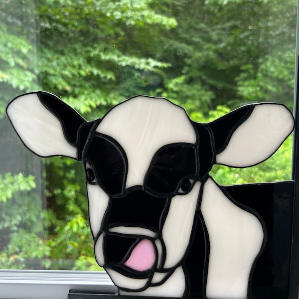 Stained Glass Cow - Etsy