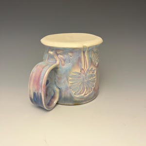 Handmade Stoneware Flower Stamp Mug, Orchid Glaze, Slab Built - Etsy