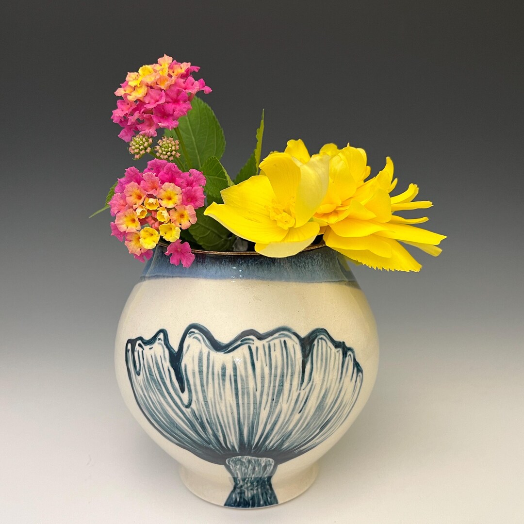 Hand Painted Porcelain Mushroom Vase// Gift for Her, Pottery Made by ...
