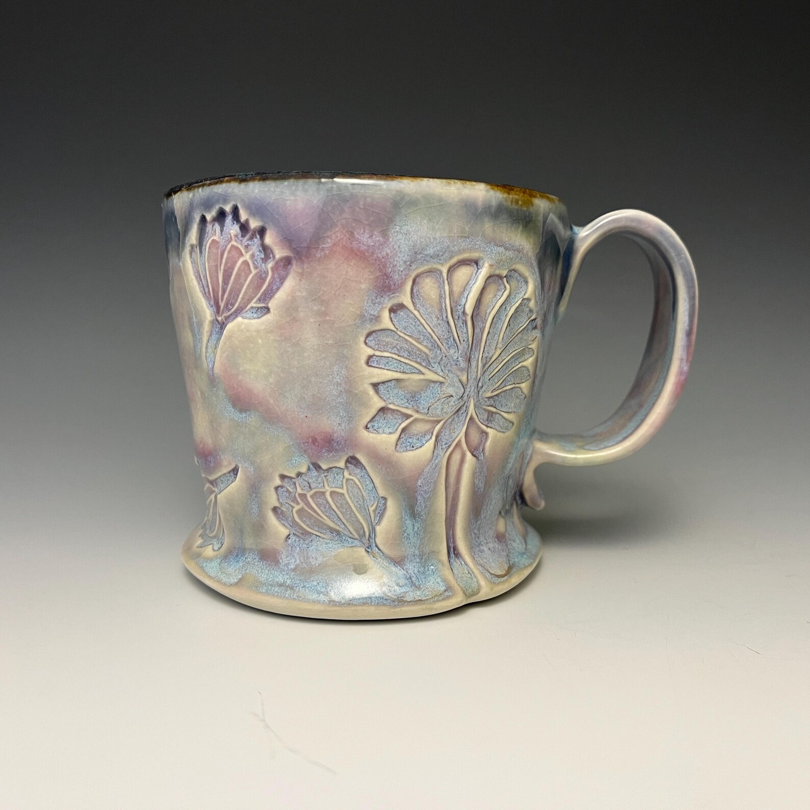 Handmade Flower Stamp Mug// Ceramics and Pottery, Mug for Tea, Coffee ...
