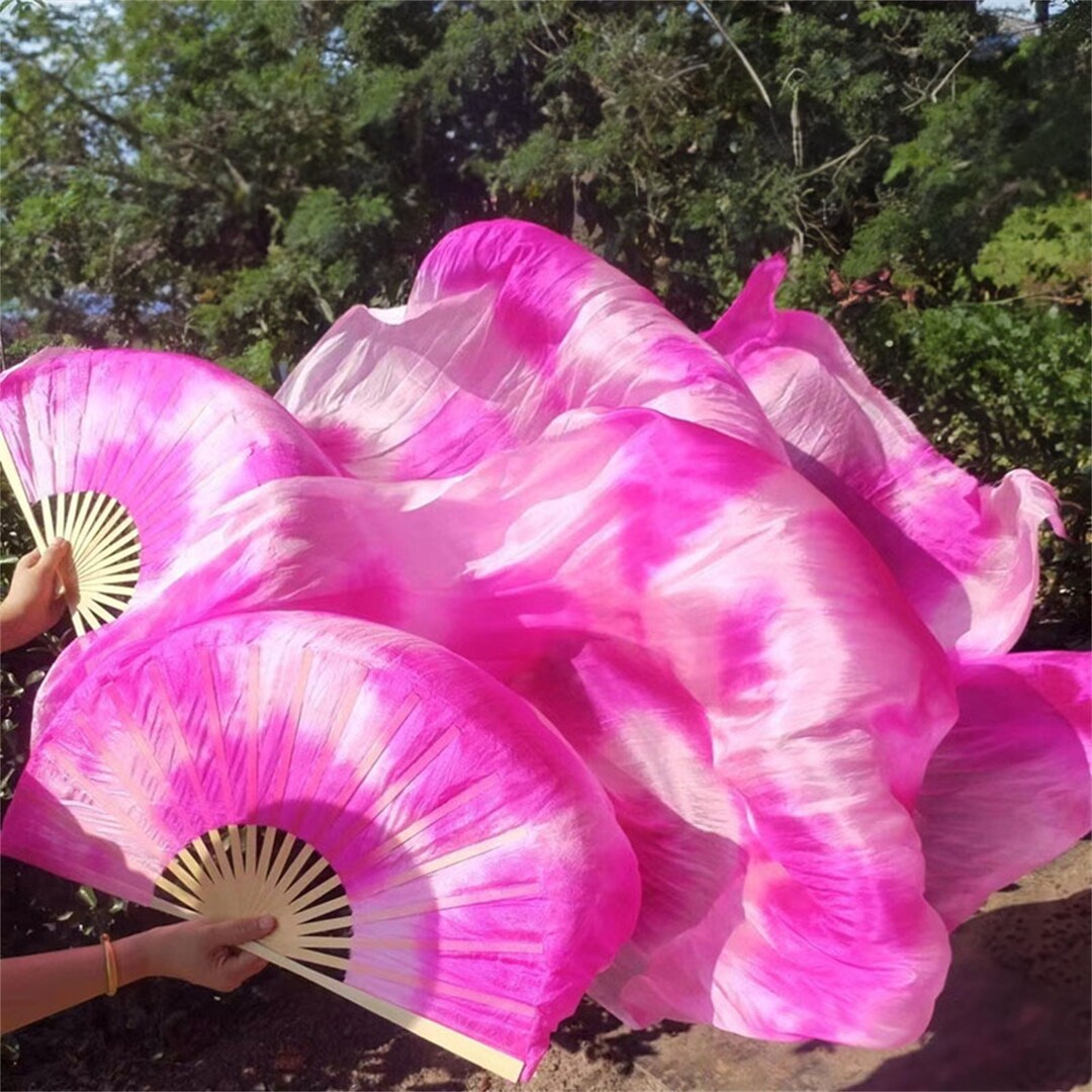 Veil Silk Fans, Silk Bamboo Fan, Dance Costume Silk Fan Veils, Fan ...