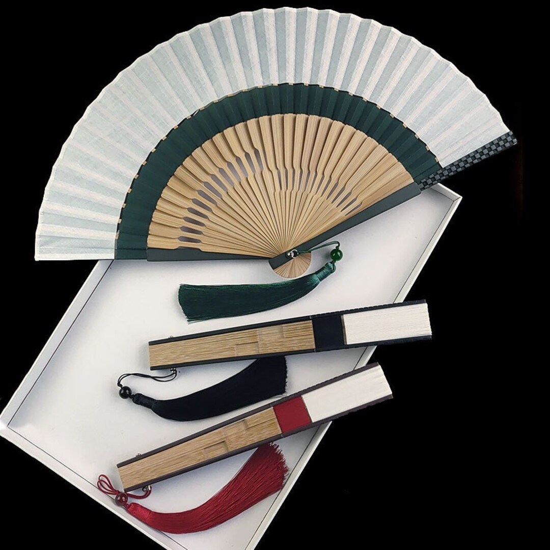 Cotton Linen Folding Hand Fans, Vintage Chinese Handheld Folding Fans ...