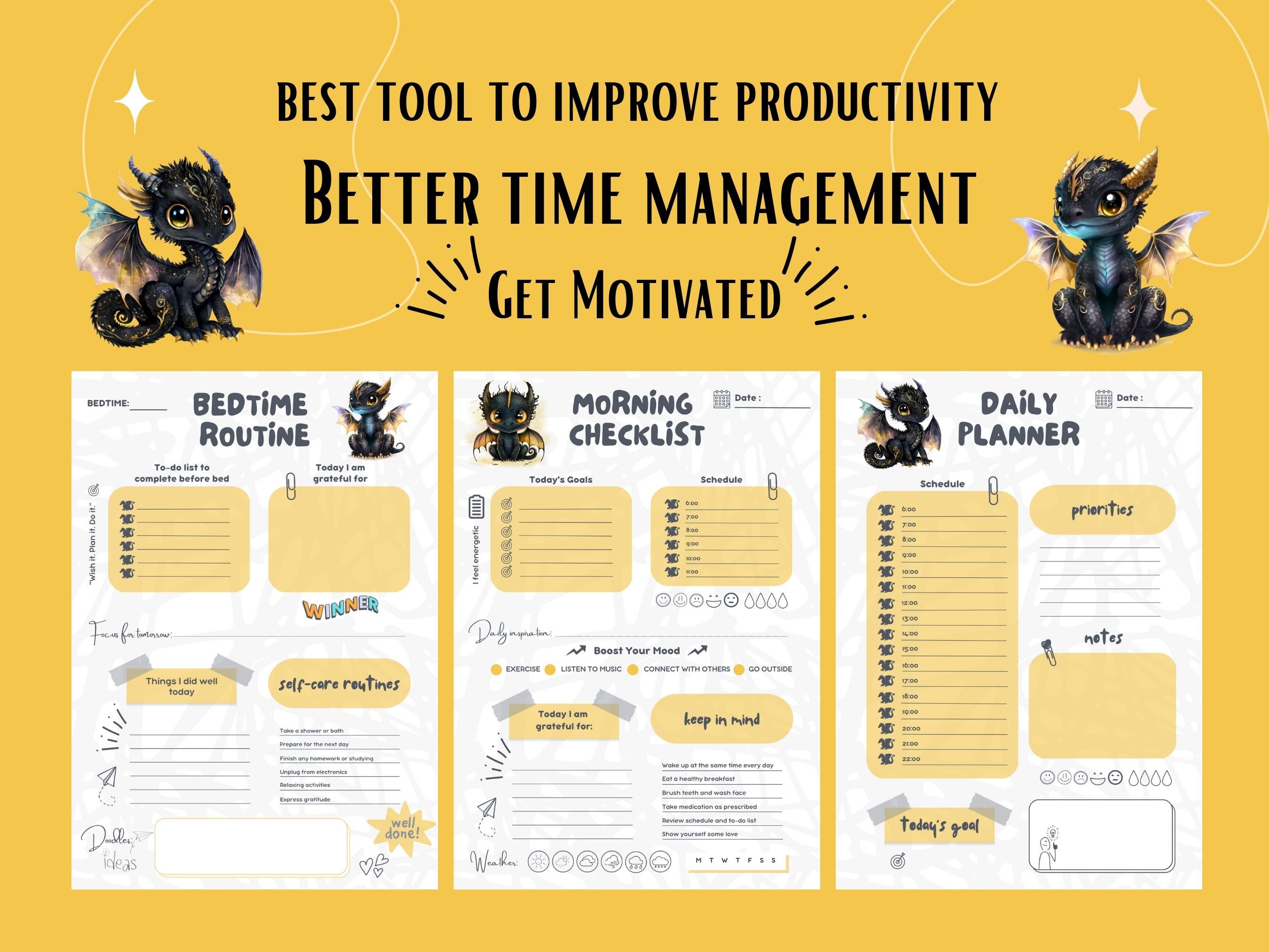 ADHD Daily Checklist Bundle | ADHD Planner | Printable and Editable for ...