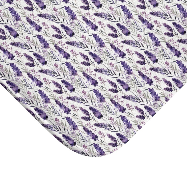 Lavender Floral Bath Mat for Bathroom Kitchen Bedroom Tub Shower ...