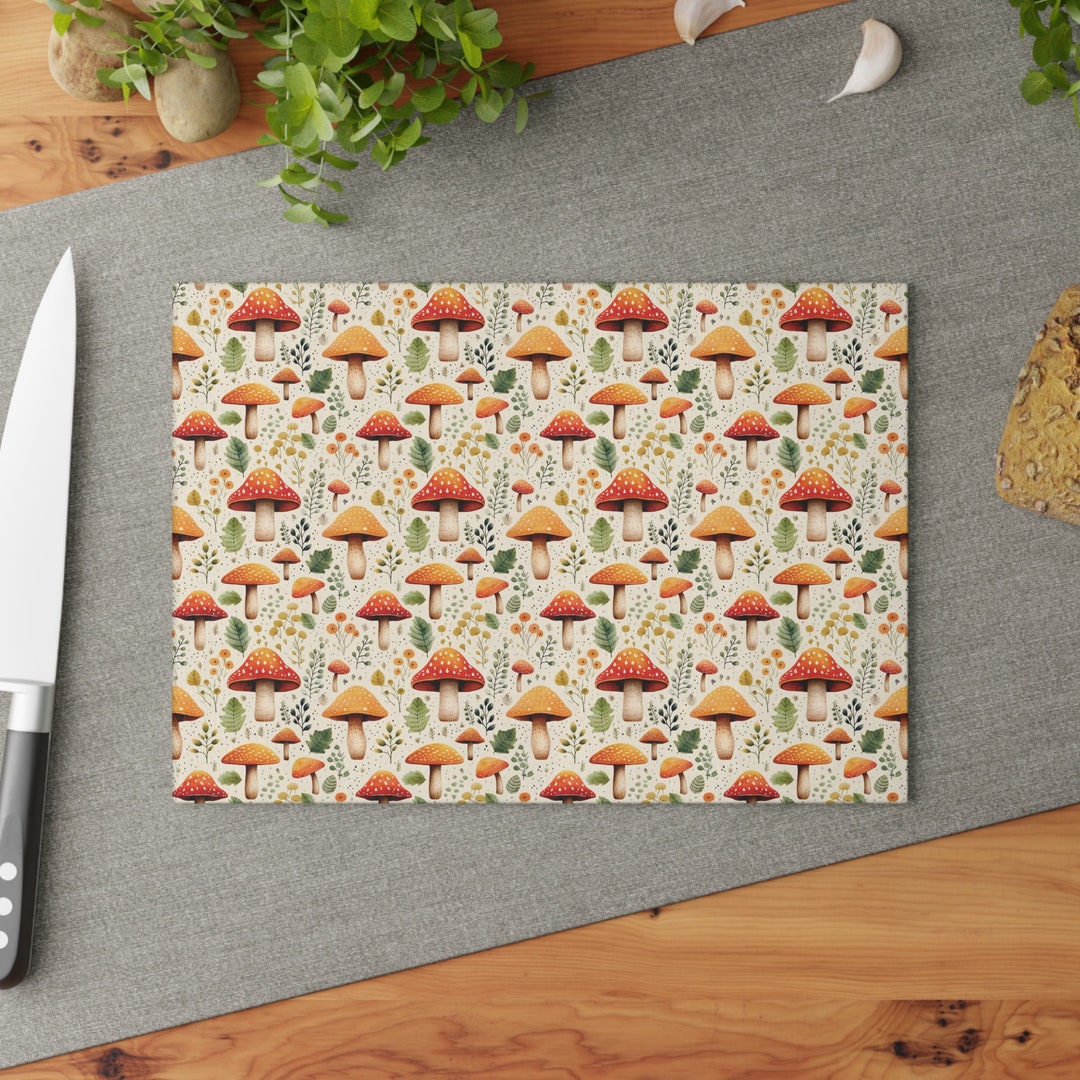 Cottagecore Mushroom Cutting Board for Kitchen Cooking Chopping ...