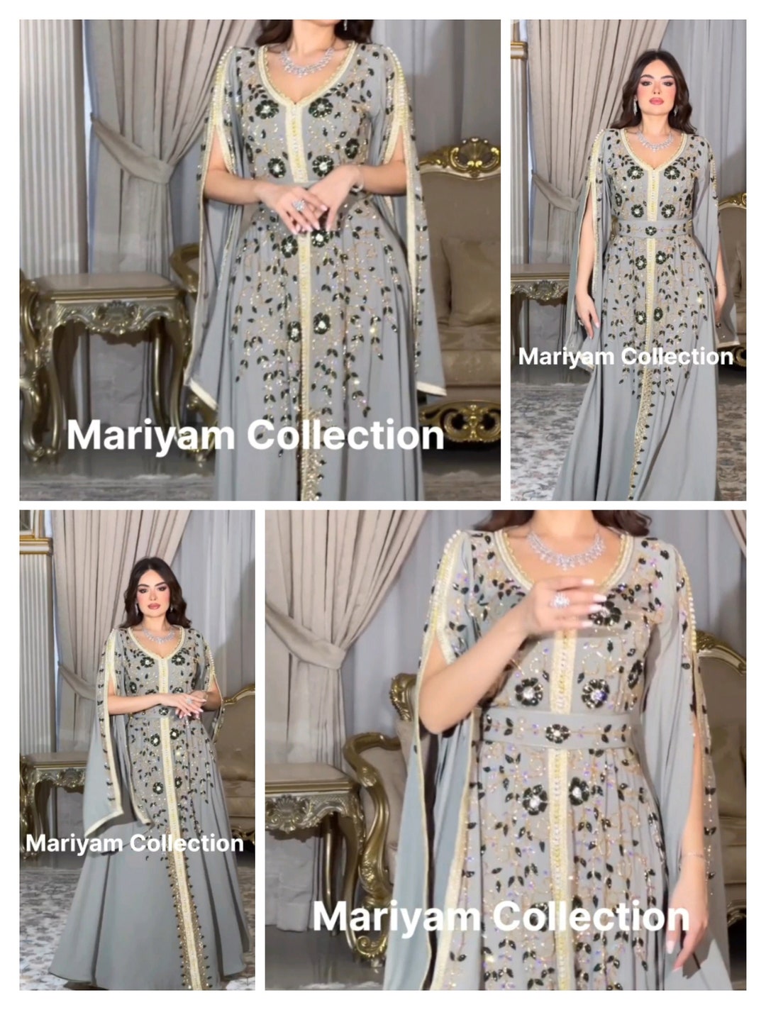Sale Dubai Moroccan Kaftan Fish Cut Arabic Abaya Maxi Hand Beaded ...