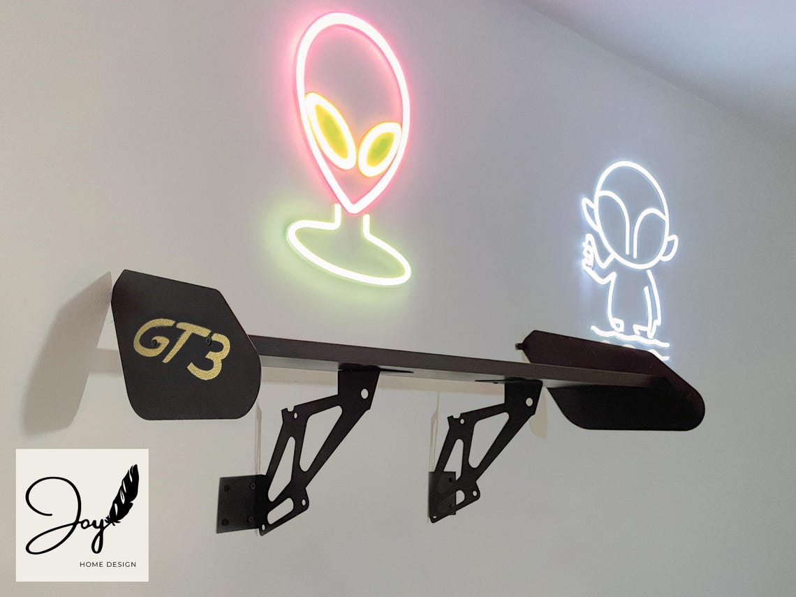 GT3 Inspired Wingshelf Spoiler Wall Shelf - Gold– Perfect Wall Decor ...