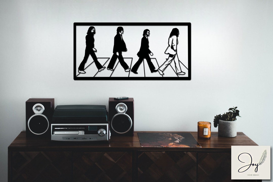The Beatles Metal Wall Decor, Beatles Group Walking at Crosswalk, Music ...