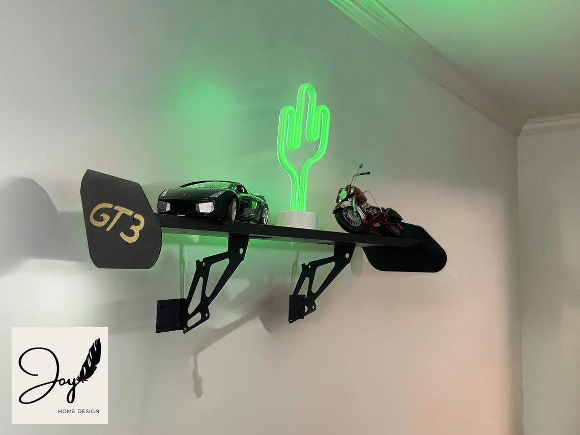 GT3 Inspired Wingshelf Spoiler Wall Shelf - Gold– Perfect Wall Decor ...