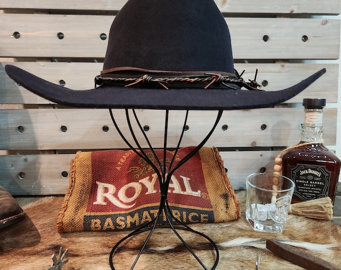 The Gunner- Black Men's Cattleman Stiff Wool Hat - Etsy