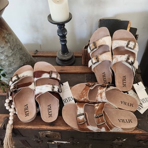Cowhide Hairon Sandals - Etsy