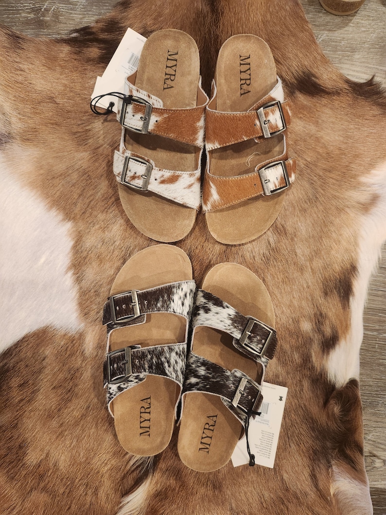 Cowhide Hairon Sandals - Etsy