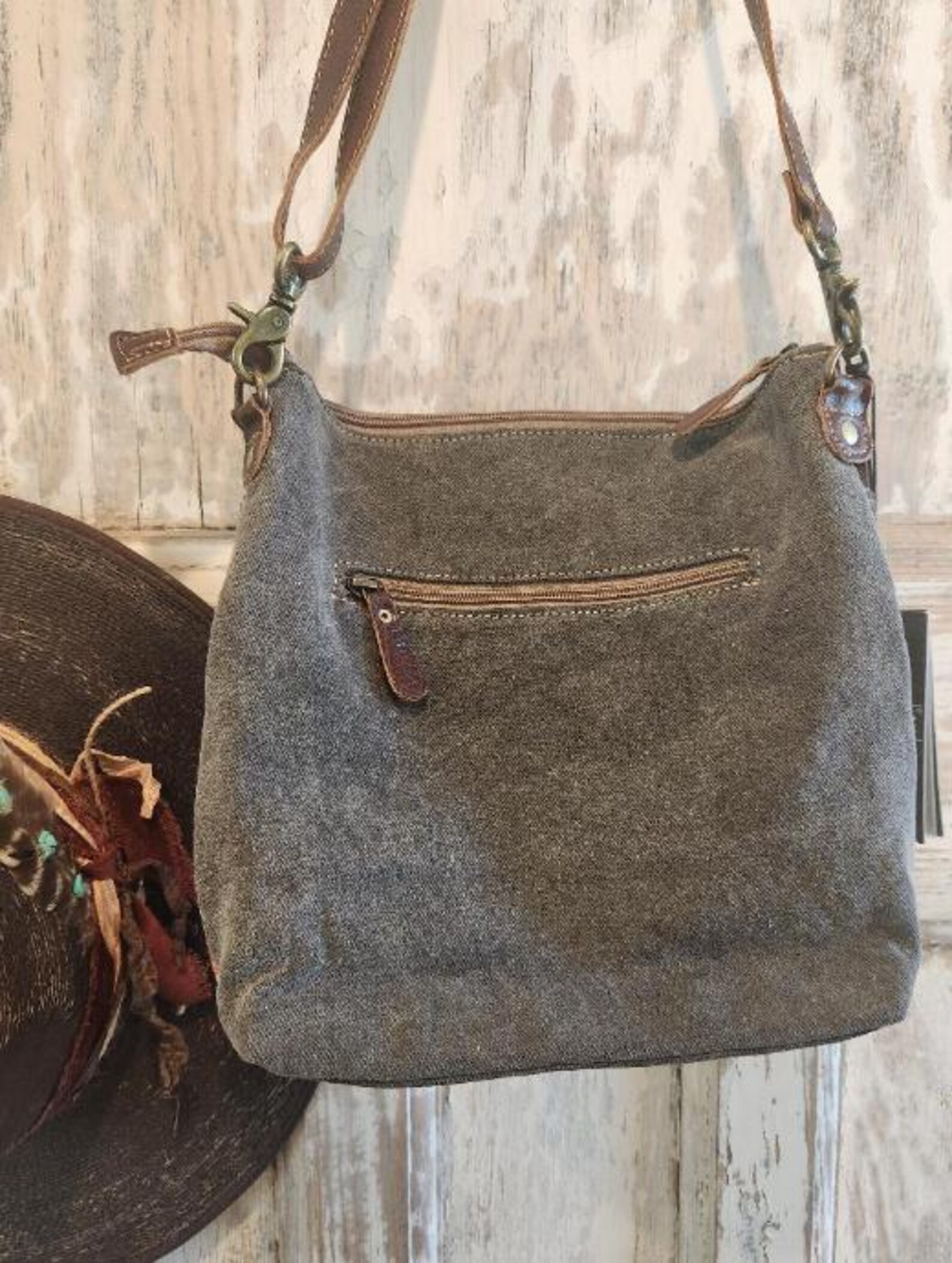 Chic Indie Funky Hairon/leather/canvas Crossbody - Etsy