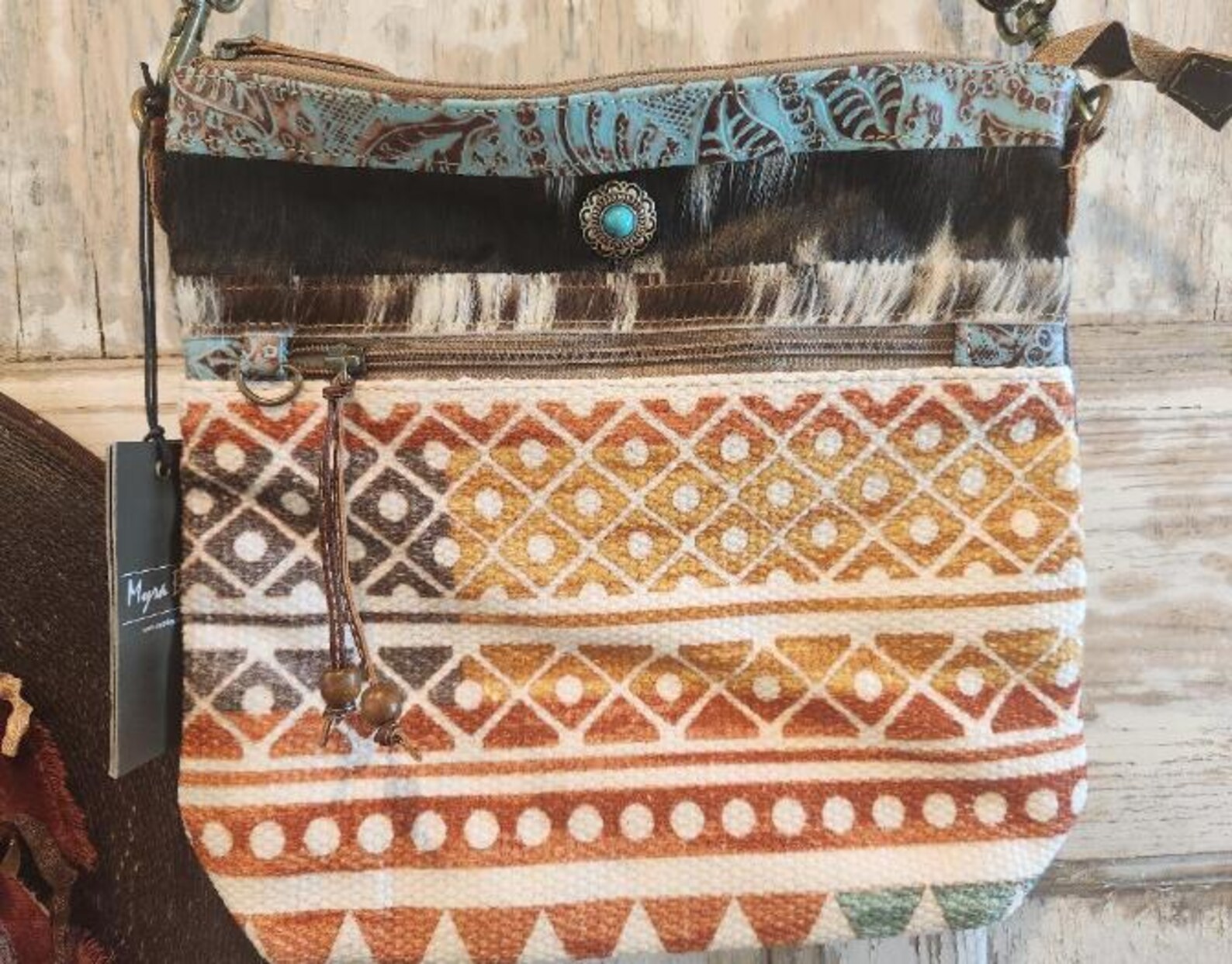 Chic Indie Funky Hairon/leather/canvas Crossbody - Etsy