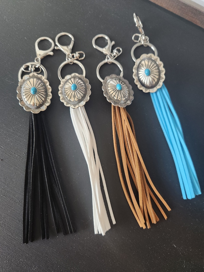 Fringe and Concho Key Chain Purse Bling - Etsy