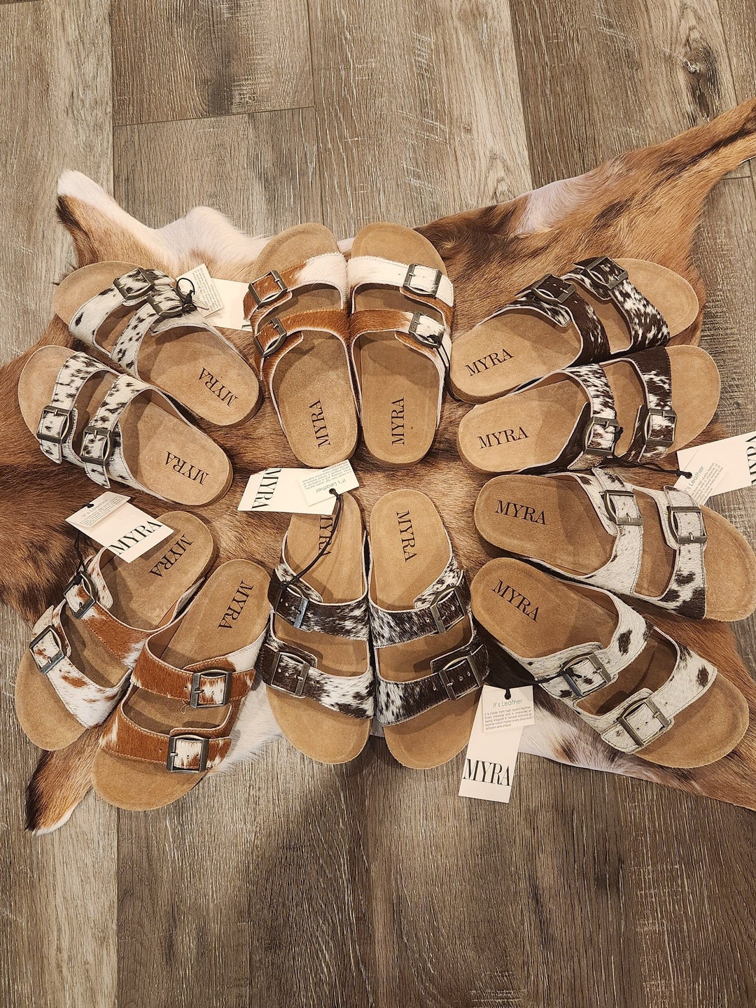 Cowhide Hairon Sandals - Etsy