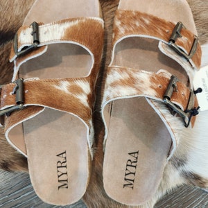Cowhide Hairon Sandals - Etsy