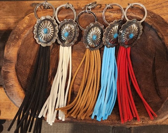 Keyring, Concho Key Ring Western Keychain, Custom Handmade Keyring, Concho Key Ring Western Keychain, Custom Handmade