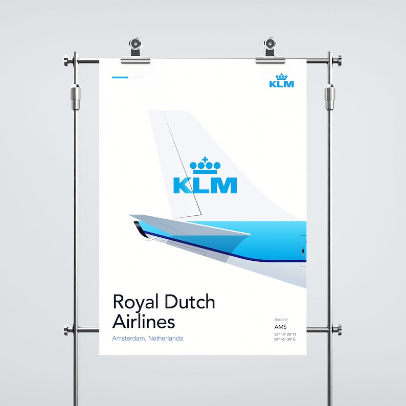 KLM Aviation Poster Royal Dutch Airlines - Etsy