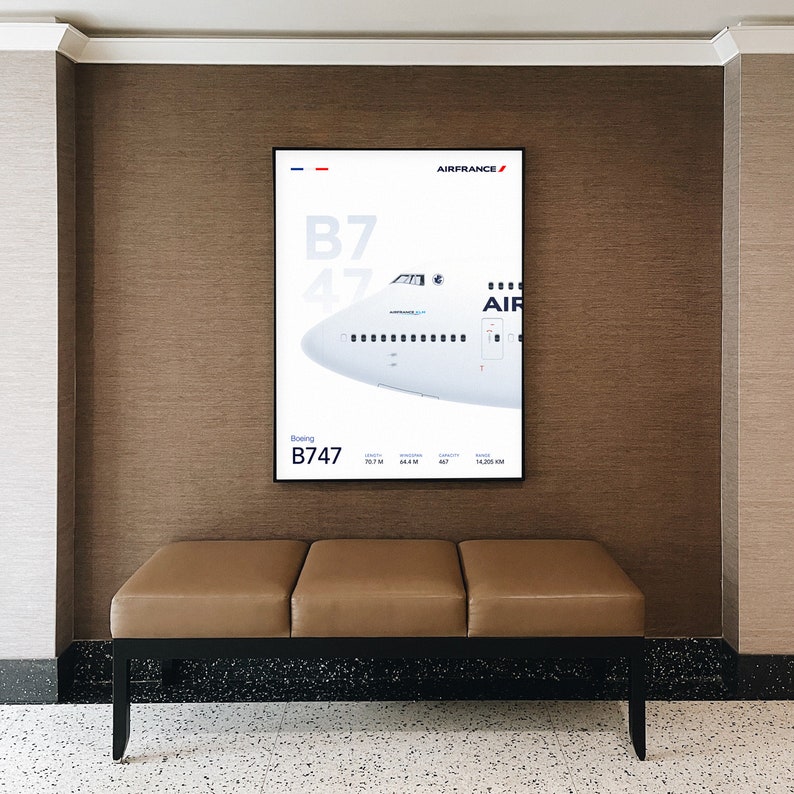 B747 Air France Aviation Poster - Etsy