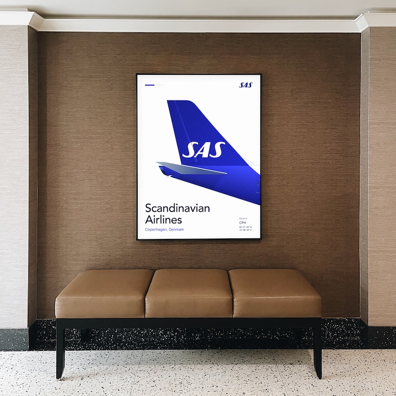SAS Scandinavian Airlines Aviation Poster - Etsy