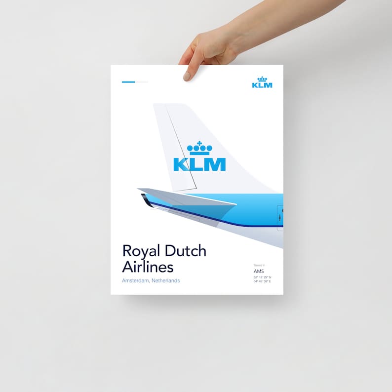 KLM Aviation Poster Royal Dutch Airlines - Etsy