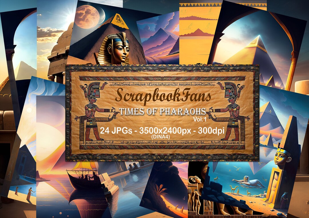 Scrapbooking, Egypt Digital Paper Designs, Pharaoh Times, Ephemera ...