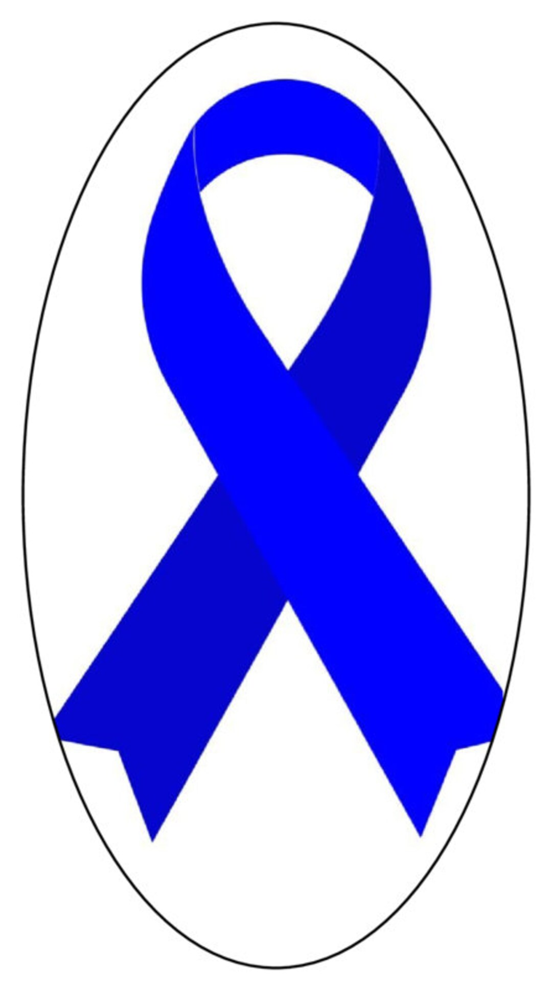 Ribbon Stickers Blue Cancer Colon Medical 2.75x5, 4x6, 5x7 Oval ...