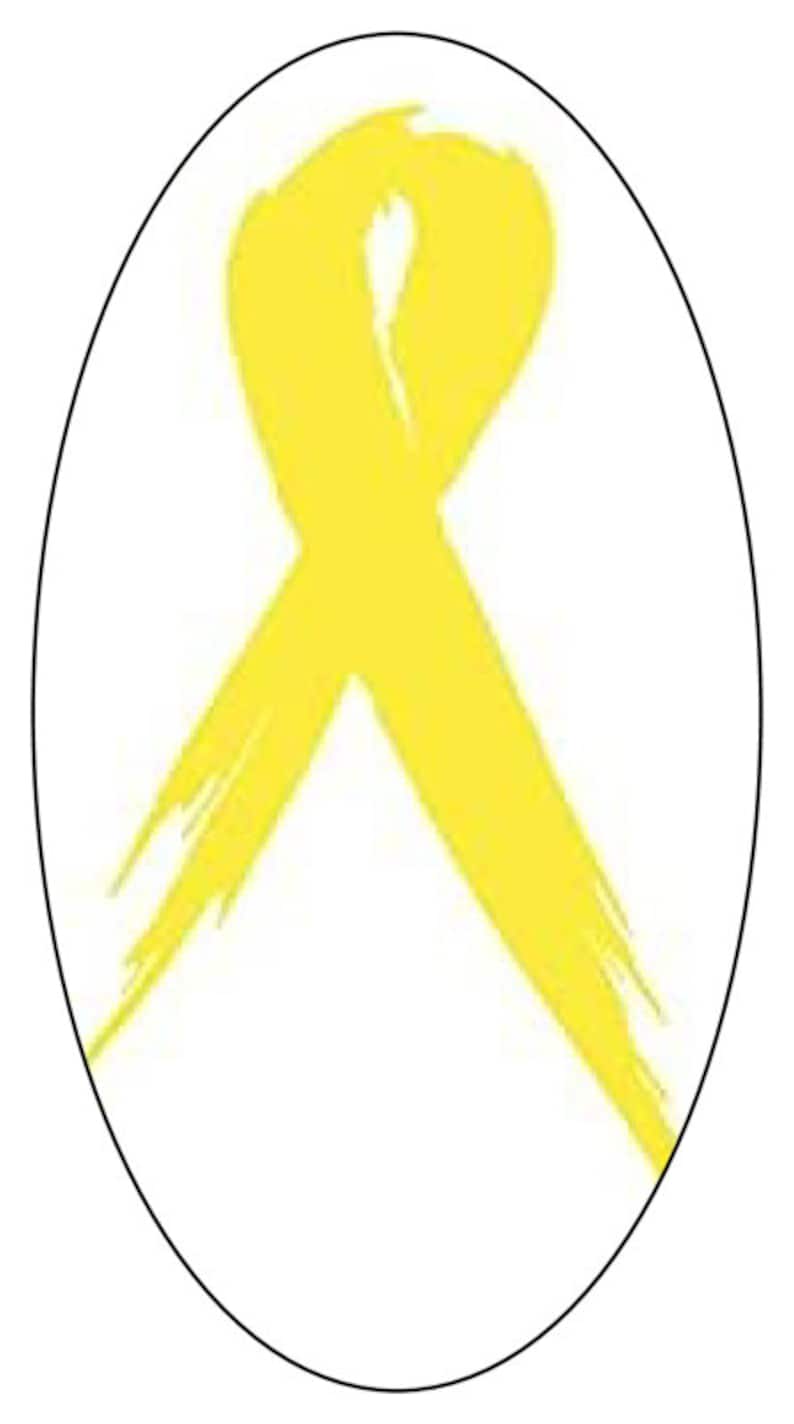 Ribbon Stickers Yellow Cancer Bone/sarcoma Medical 2.75x5, 4x6, 5x7 ...