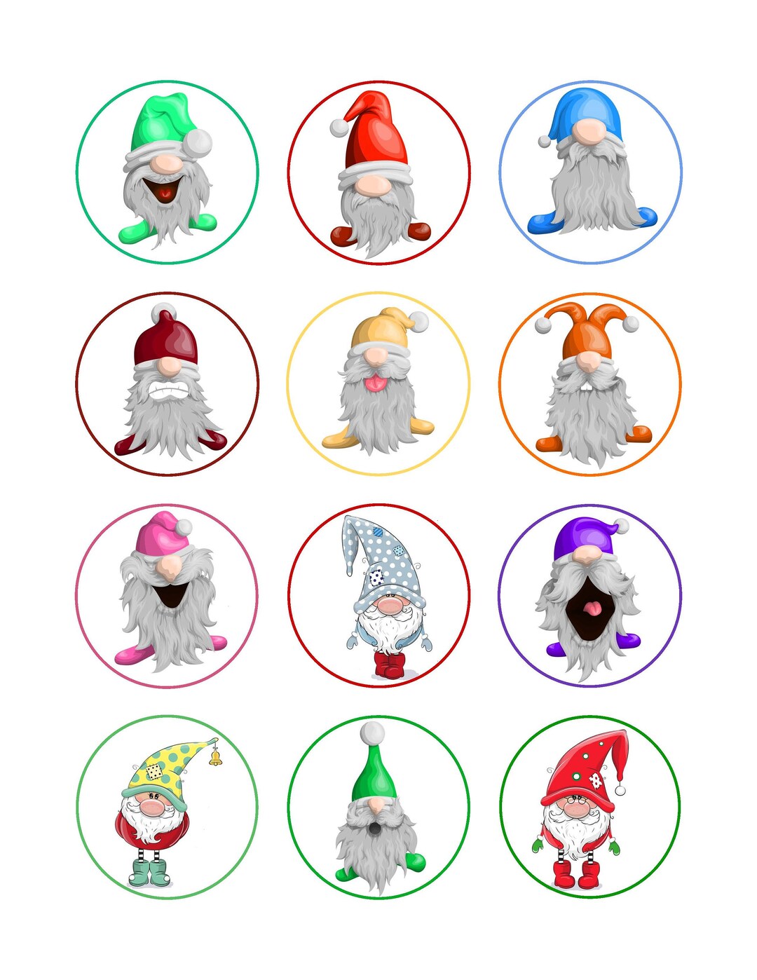 Gnomes | Stickers | Winter | Funny Gnomes | 2.25" Circle Stickers ...