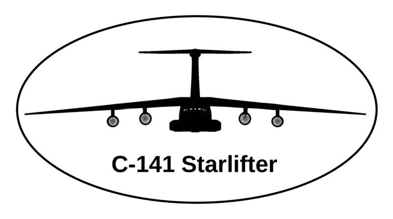 C-141 Starlifter | Sticker | Military | Aviation | 3x5", 4x6", 5x7" Oval Stickers Available ...