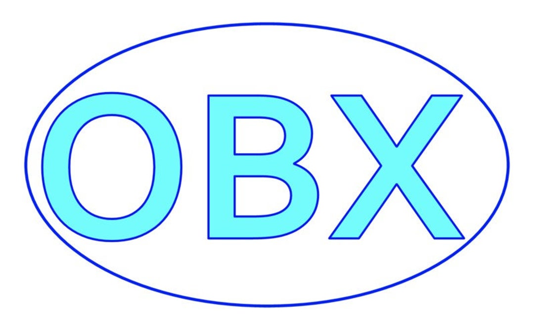 OBX Stickers Outer Banks State North Carolina Bright Blue 3x5, 4x6, 5x7 ...