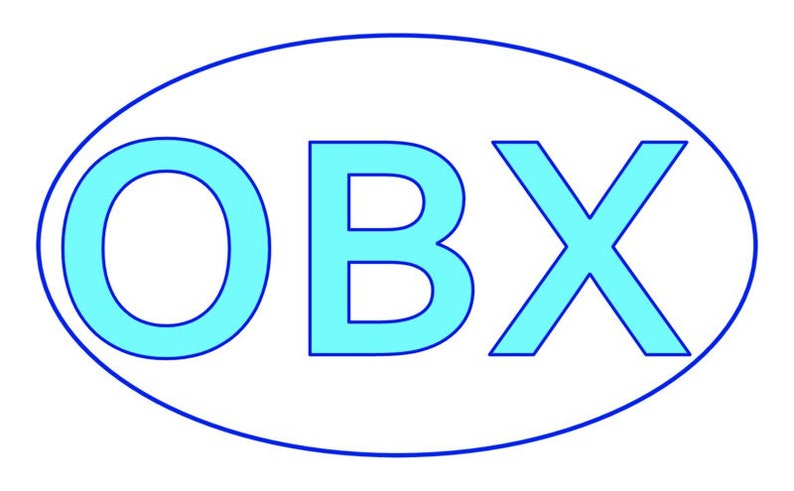 OBX Stickers Outer Banks State North Carolina Bright Blue 3x5, 4x6, 5x7 ...