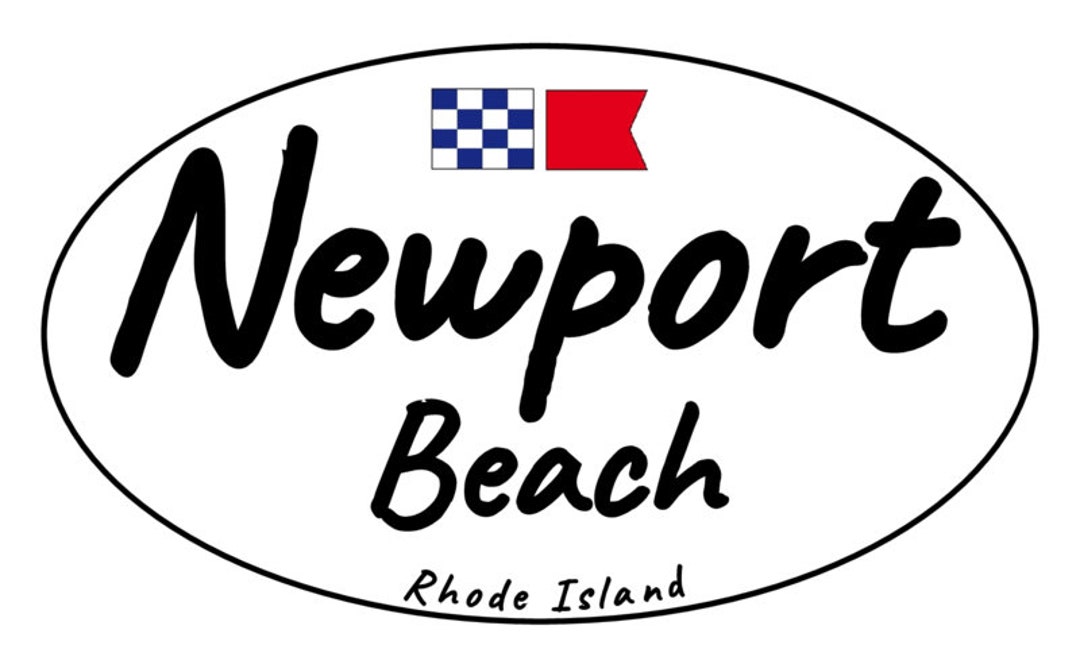 Newport Beach | Stickers | Beaches | State | Rhode Island | 3x5" Oval ...