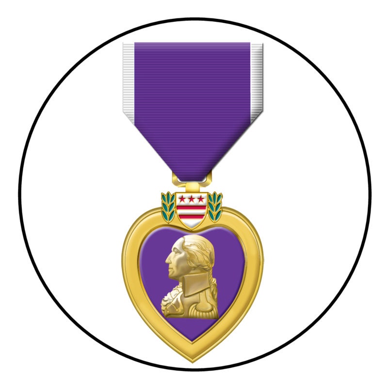 Purple Heart Medal | Sticker | Military Award | 2.25", 3", 4.5" Dia ...