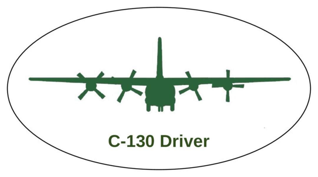 C-130 Hercules Sticker Military Aviation 3x5, 4x6, 5x7 Oval Stickers ...