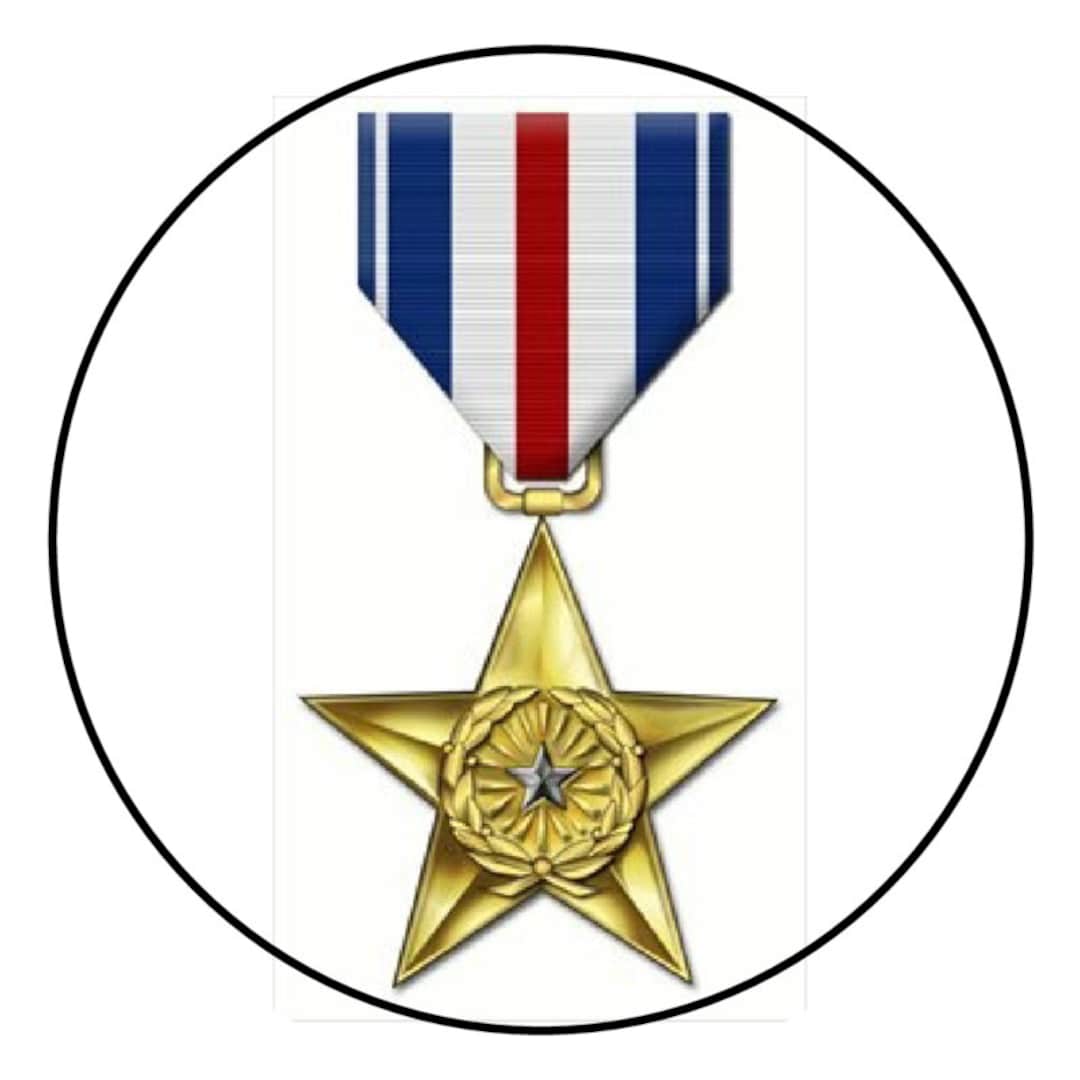 Silver Star | Stickers | Medal | Military Award | Valor | 2.25", 3", 4. ...