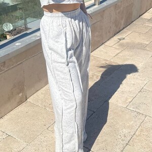 Pleated Crop Top Tracksuit Set, Comfortable Cotton Crew Neck With Torn ...