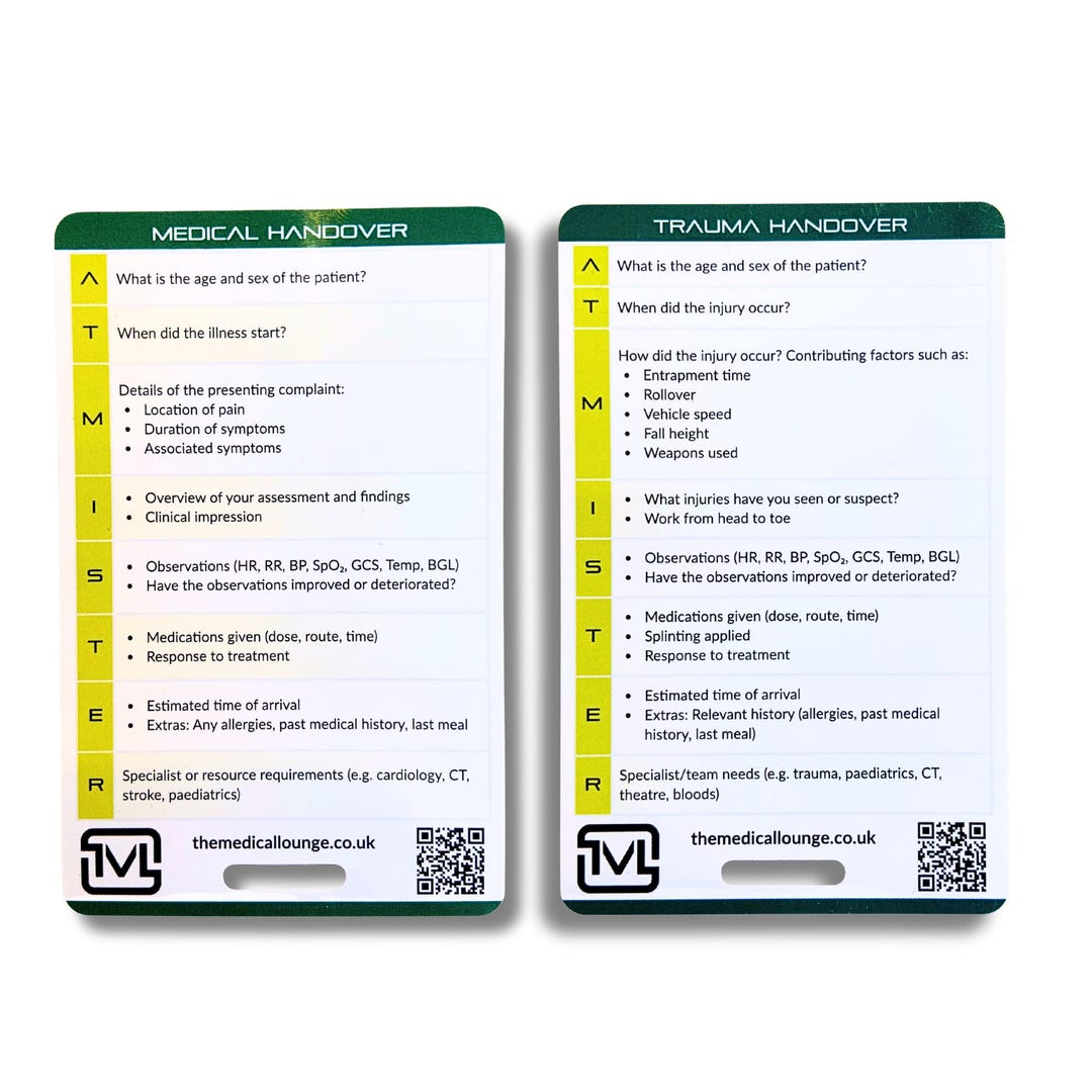 Atmist Reference Card | Clinical Handover Guide | Pocket-size Learning ...