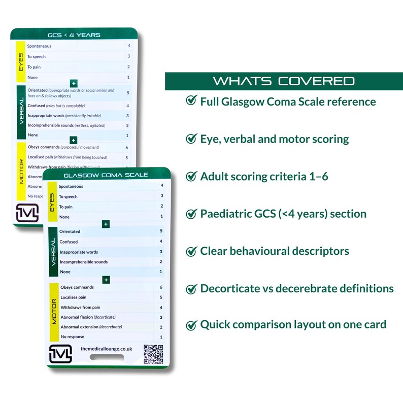 Glasgow Coma Scale – Adult & Paediatric