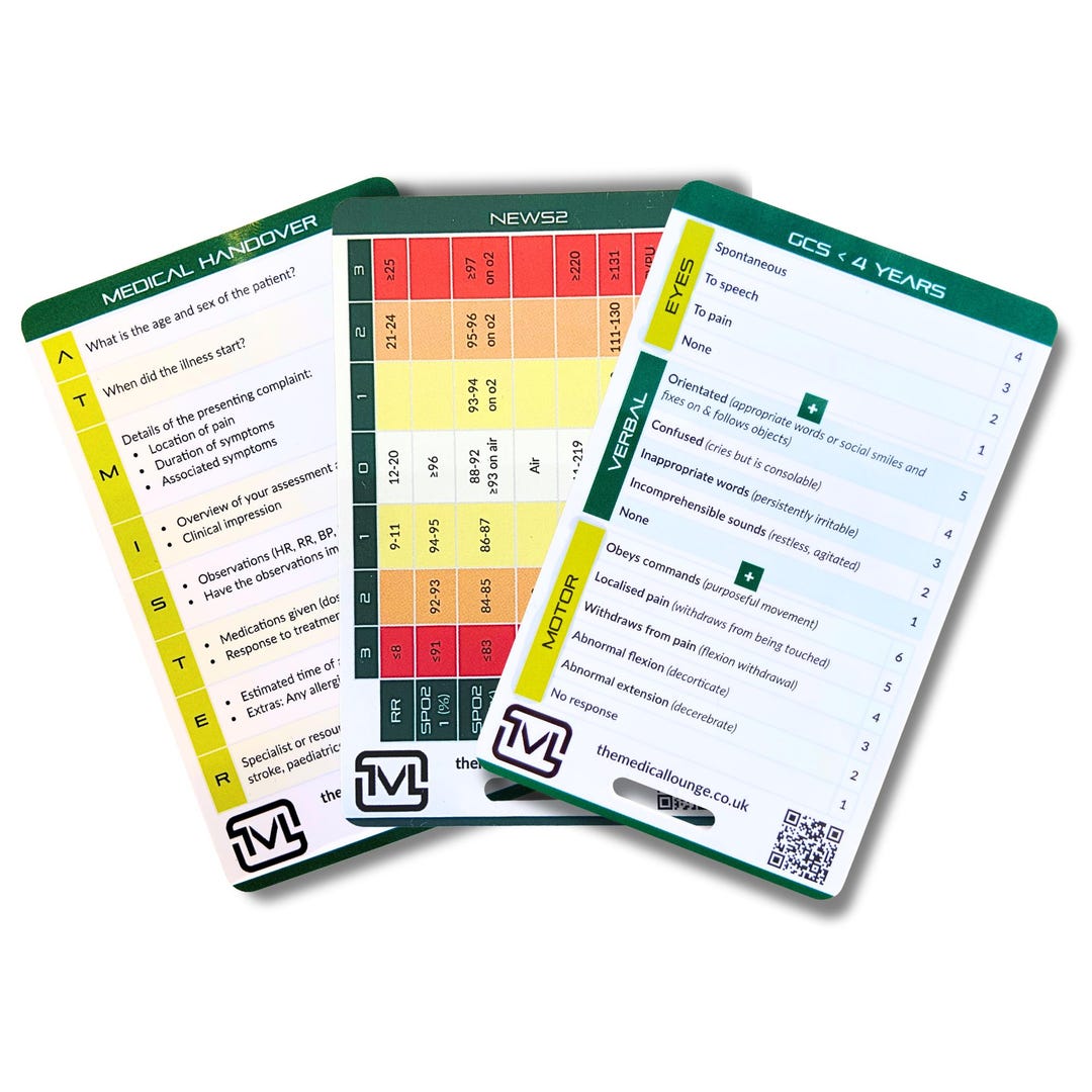 Streamlined Patient Assessment Pocket Card Bundle – News2, Atmist ...