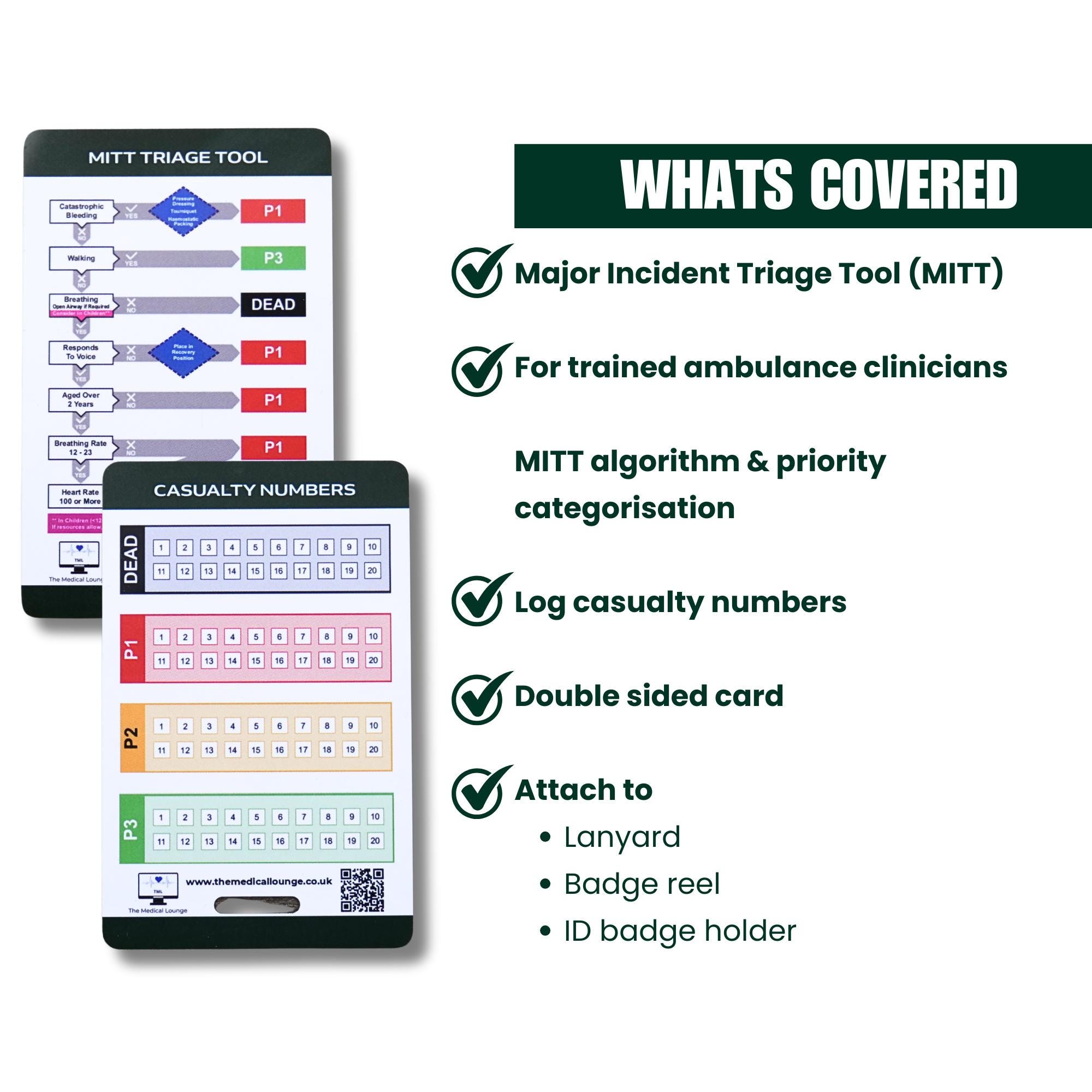 Mitt Triage Card | Major Incident Triage Tool With Casualty Log ...