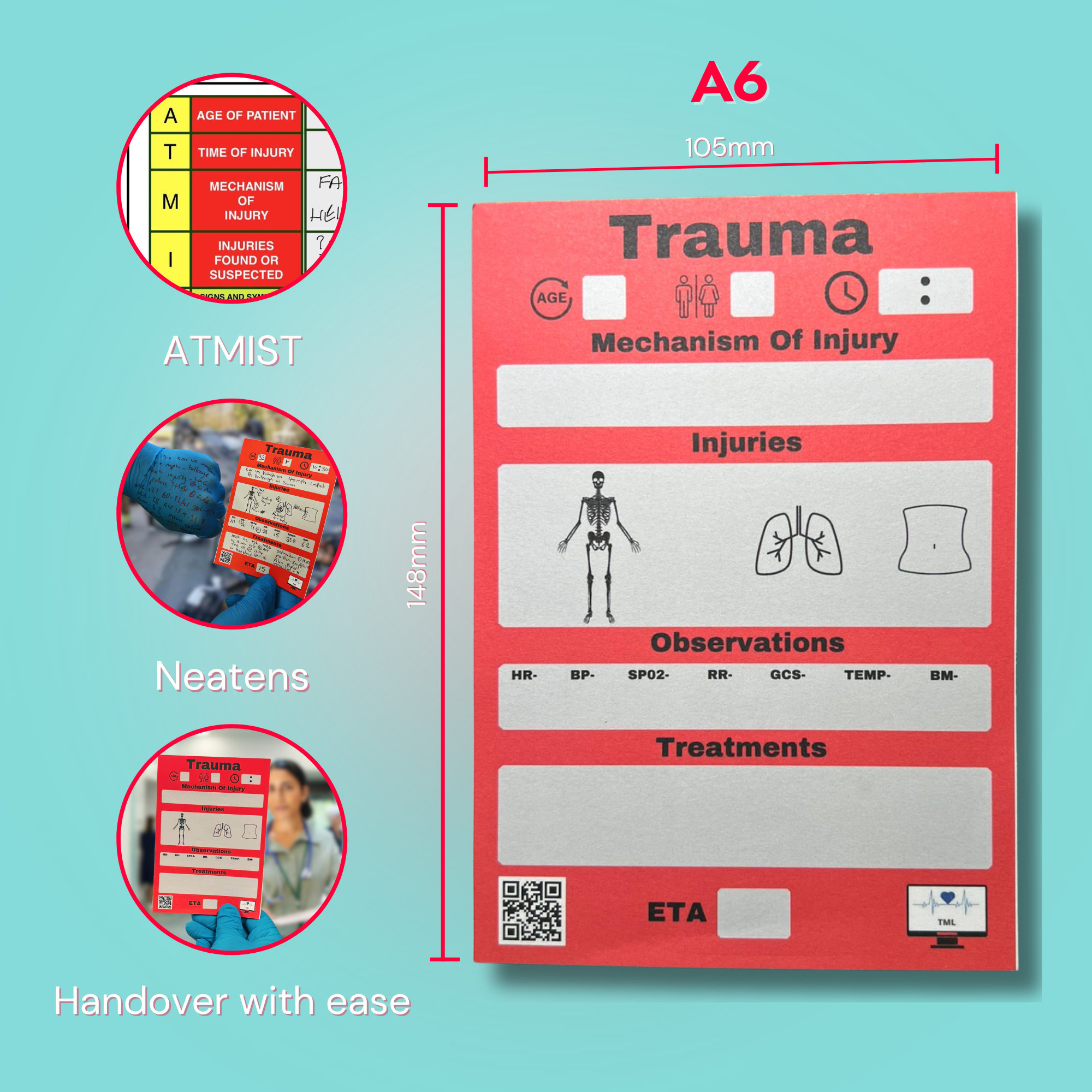 Medical, Trauma, Resuscitation Bundle History Pocket Sized Notepad ...
