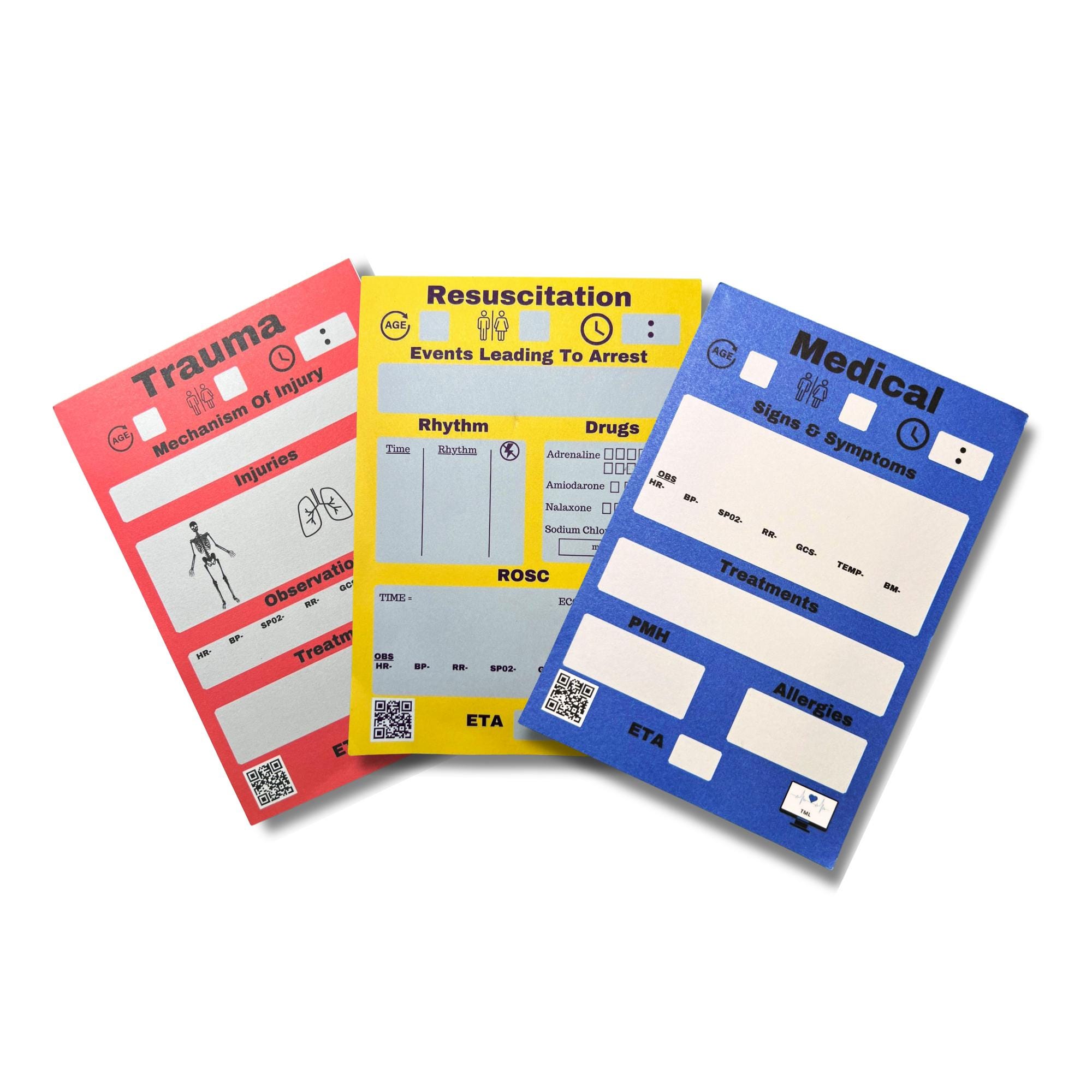 Medical, Trauma, Resuscitation Bundle History Pocket Sized Notepad ...