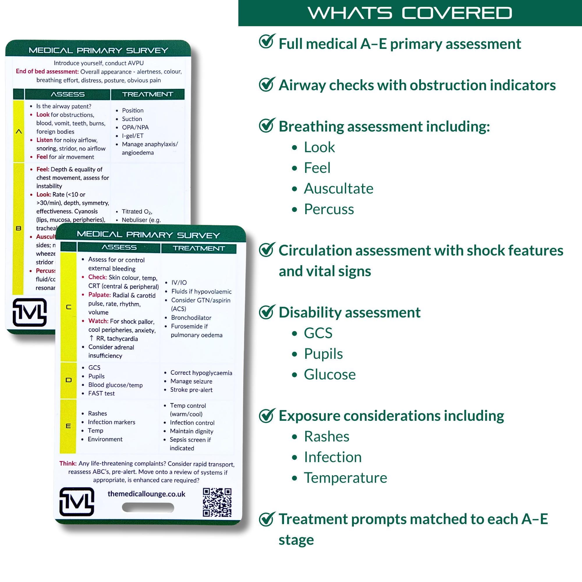 Medical Primary Survey – Abcde Assessment Reference Card - Etsy