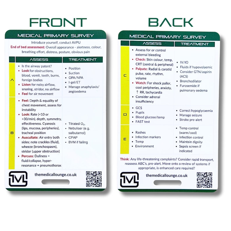 Ultimate Patient Assessment 6 Card Bundle – Paramedic & Student ...