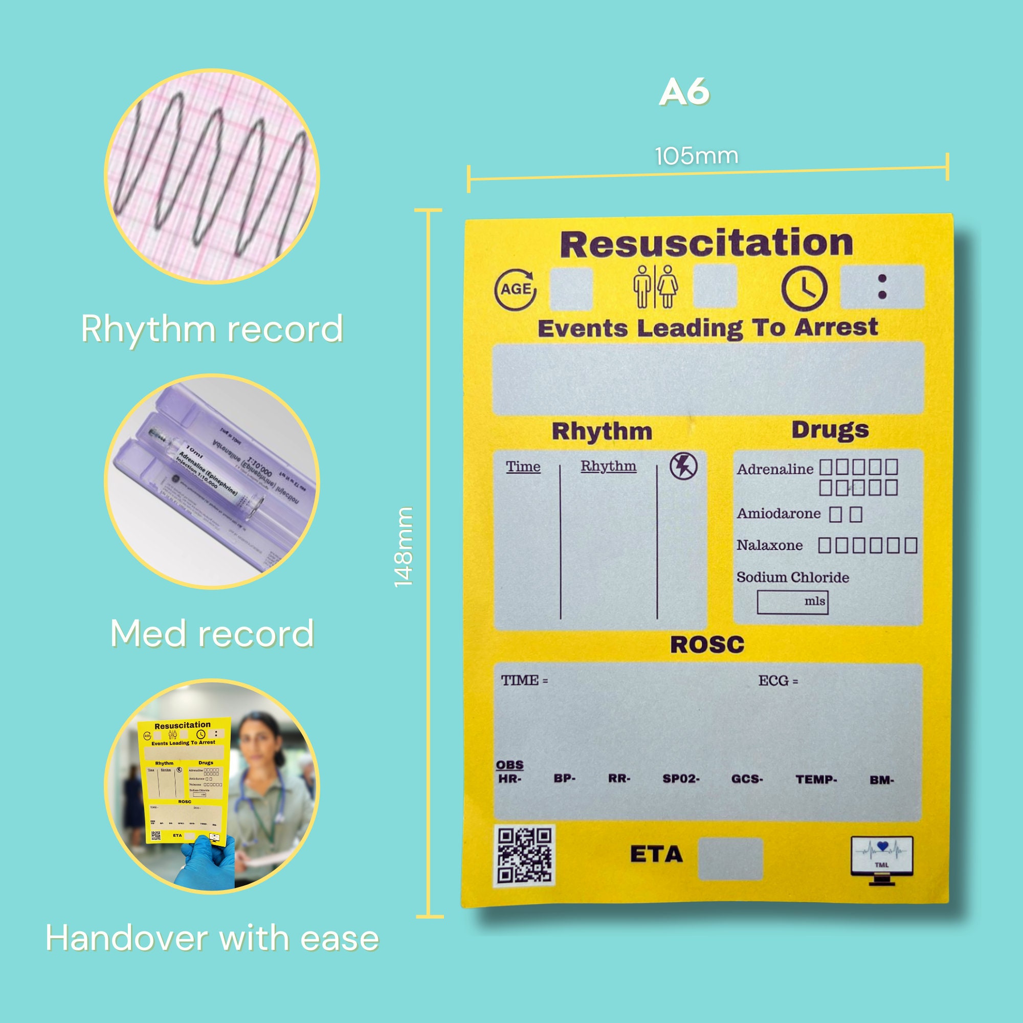 Medical, Trauma, Resuscitation Bundle History Pocket Sized Notepad ...